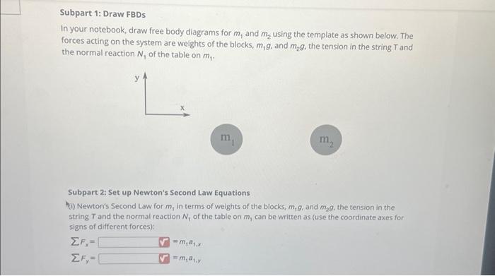 Solved Subpart 4: CALCULATE NUMERICAL VALUES The mass of the | Chegg.com