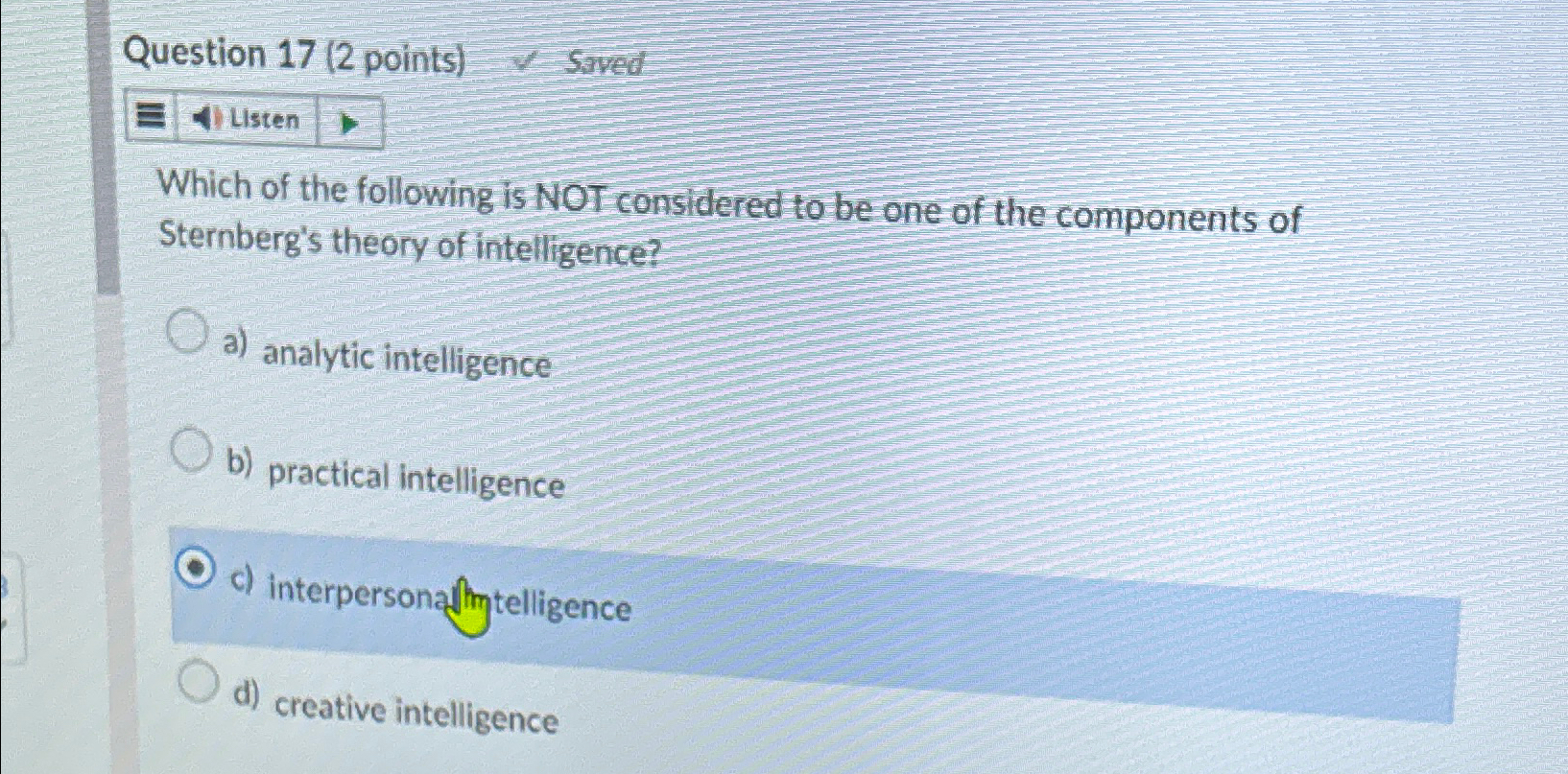 Solved Question 17 (2 ﻿points)S2sved LlstenWhich of the | Chegg.com