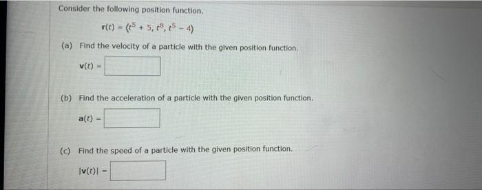 Solved Consider the following position function. r(t) = (+ | Chegg.com