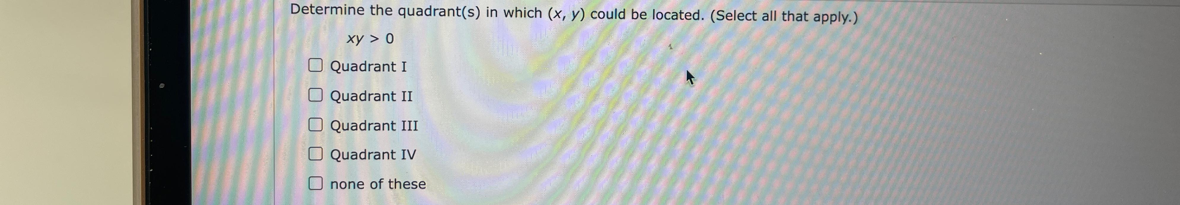 Solved Determine the quadrant(s) ﻿in which (x,y) ﻿could be | Chegg.com