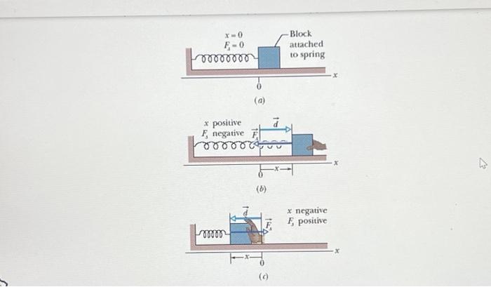 Solved A spring and block are in the arrangegent of the | Chegg.com