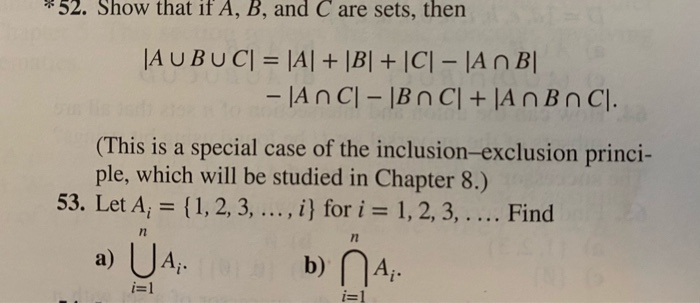 Solved 19. Show that if A, B, and C are sets, then An BnC=ĀU | Chegg.com