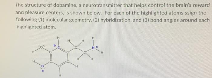 The structure of dopamine, a neurotransmitter that | Chegg.com