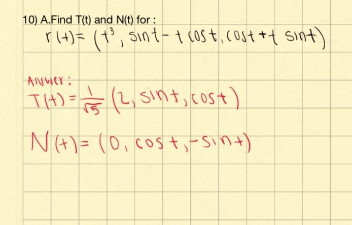 r(t)=(t3,sint−tcost,cost+tsin Answer: | Chegg.com