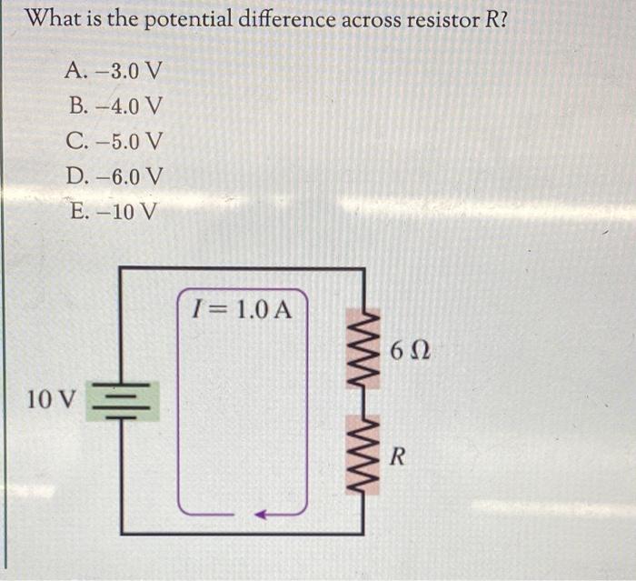 Solved What is the potential difference across resistor R ? | Chegg.com