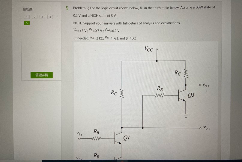 Solved 5 Problem S) For the logic circuit shown below, fill | Chegg.com
