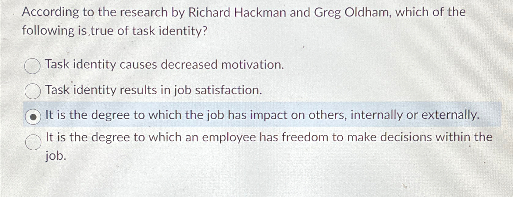 Solved According to the research by Richard Hackman and Greg | Chegg.com
