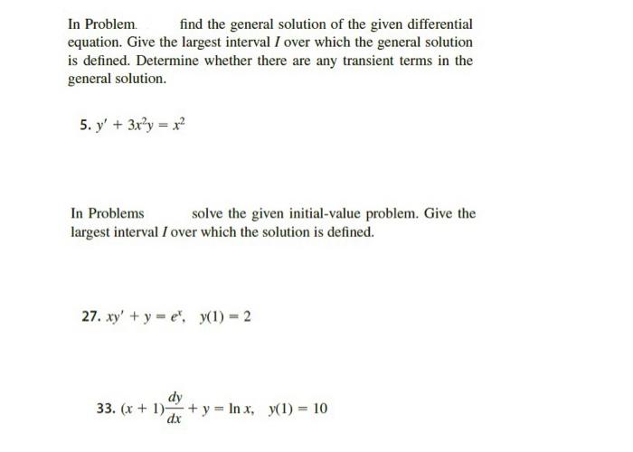 Solved In Problem. find the general solution of the given | Chegg.com