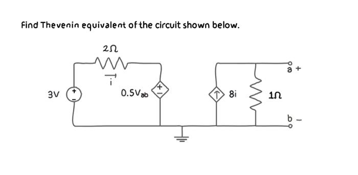 Solved find Thevenin equivalent of the circuit shown below. | Chegg.com