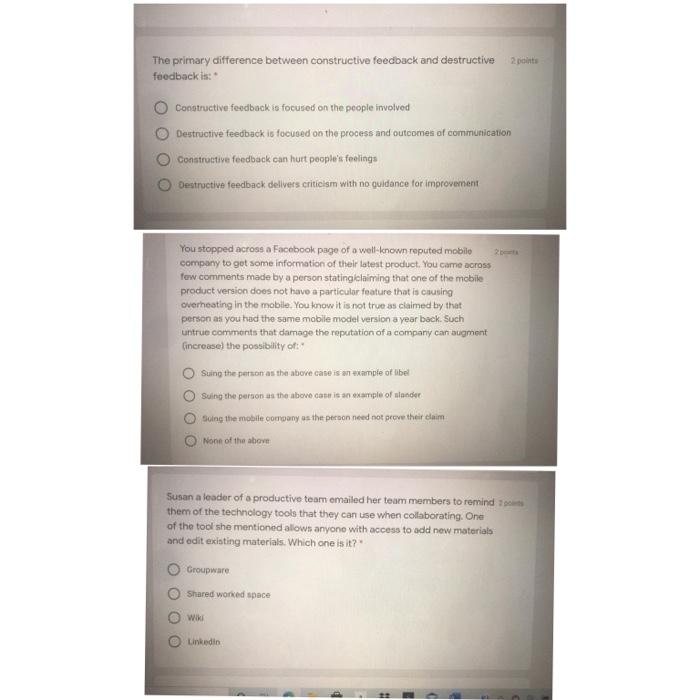 2 points The primary difference between constructive | Chegg.com