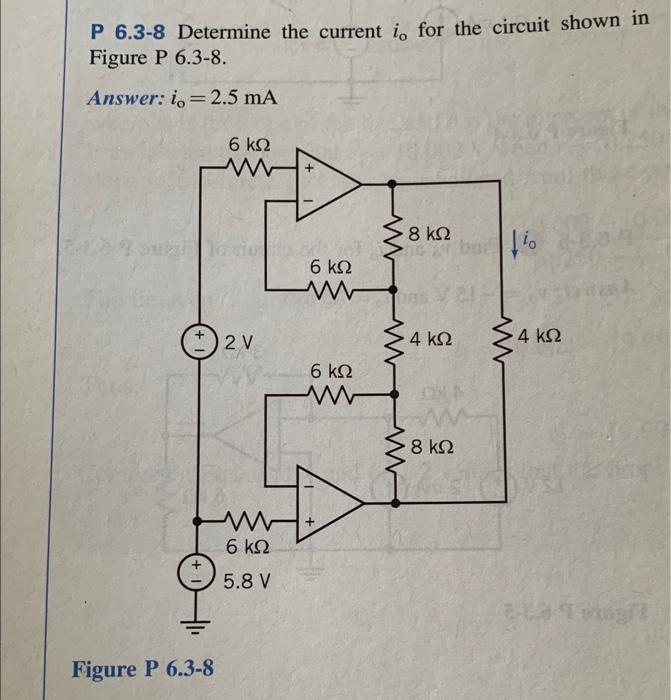 Solved P 6.3-8 Determine the current io for the circuit | Chegg.com