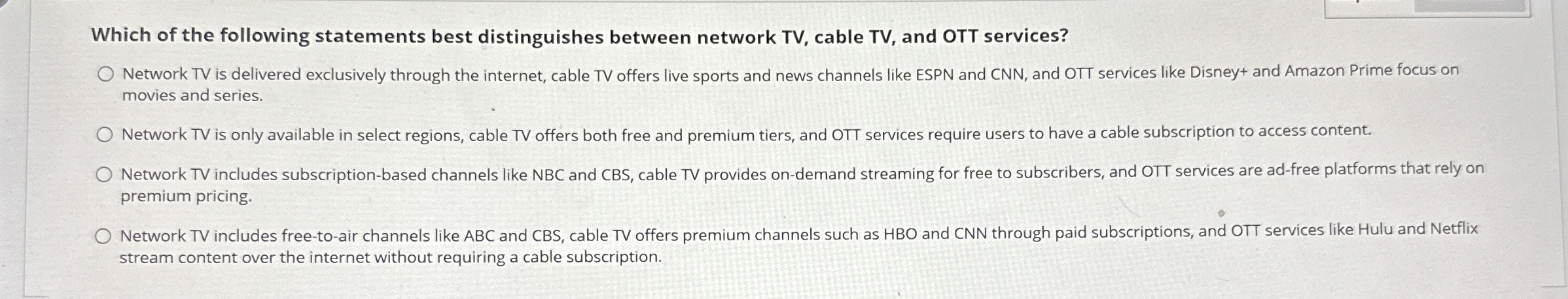 Solved Which of the following statements best distinguishes | Chegg.com