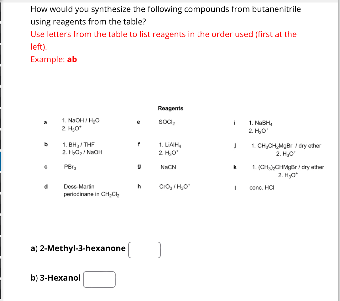 Solved How would you synthesize the following compounds from | Chegg.com