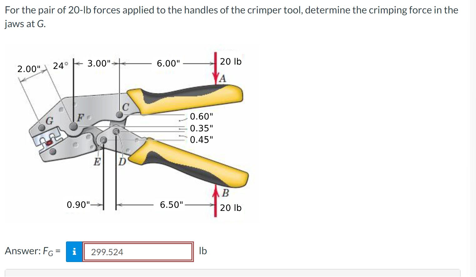 Solved For the pair of 20-Ib forces applied to the handles | Chegg.com