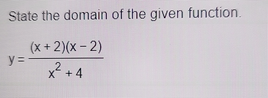 Solved State the domain of the given | Chegg.com