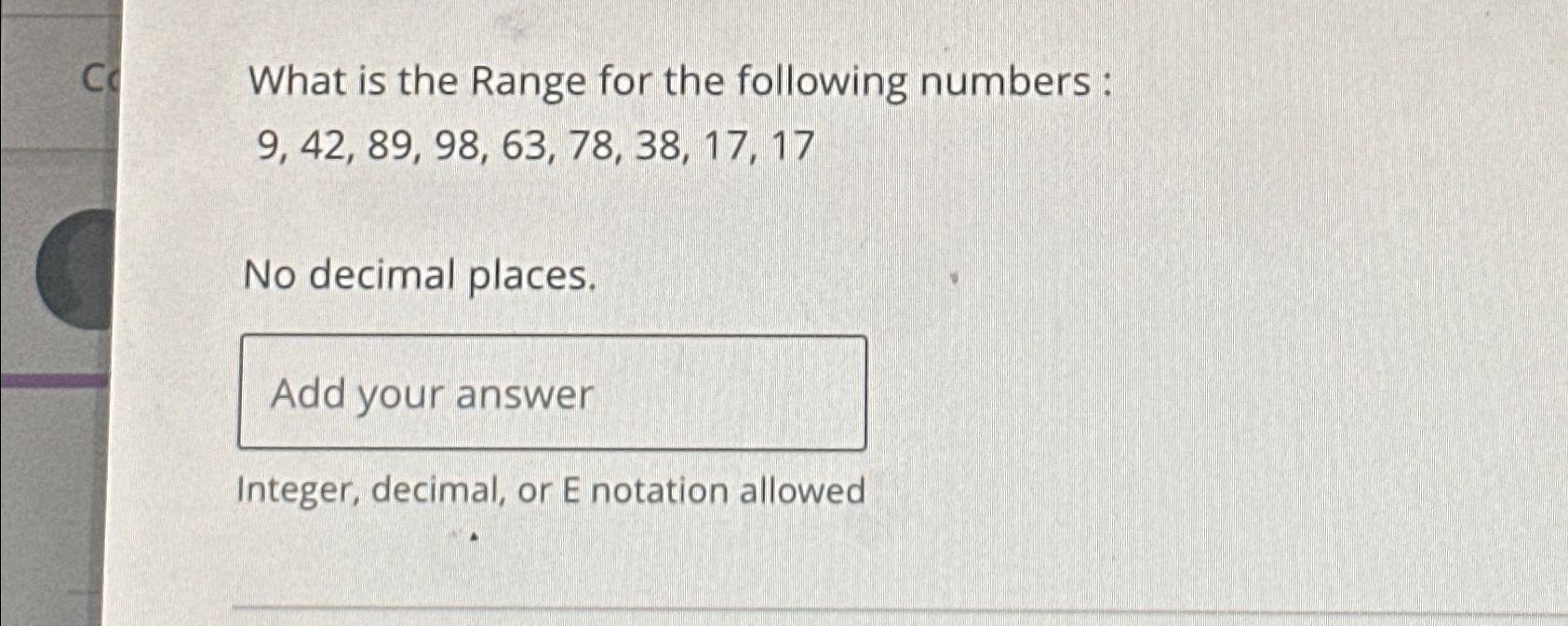 Solved C. ﻿What is the Range for the following | Chegg.com