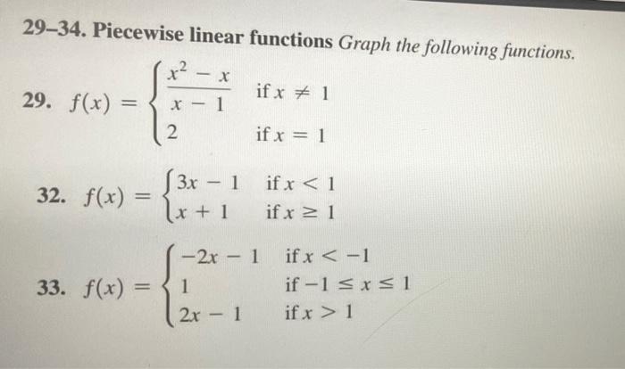 Solved 29–34. Piecewise linear functions Graph the following | Chegg.com