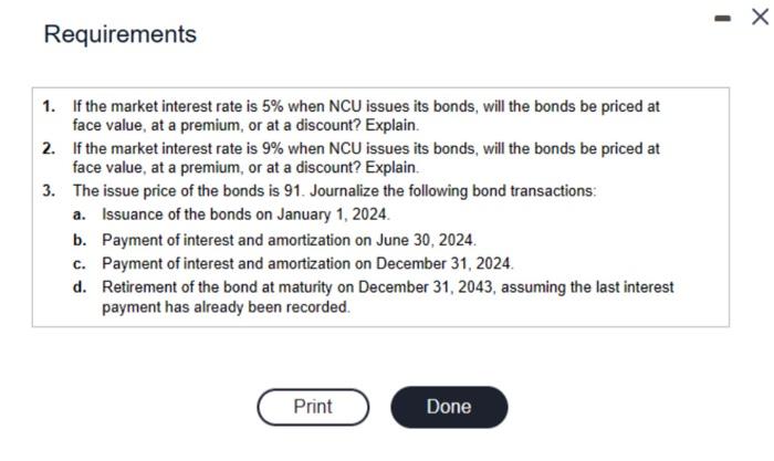 Solved On January 1,2024 , Neighborhood Credit Union (NCU) | Chegg.com