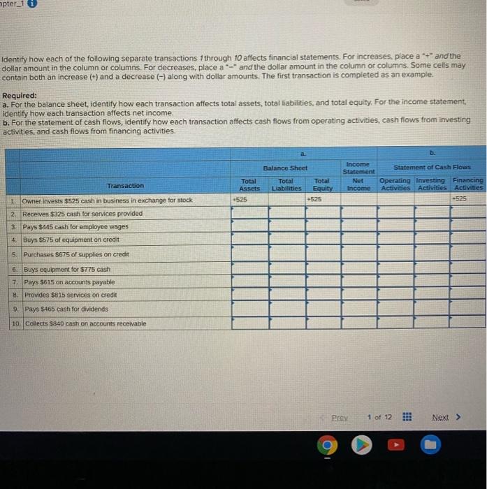 Solved apter 1 i Identify how each of the following separate | Chegg.com
