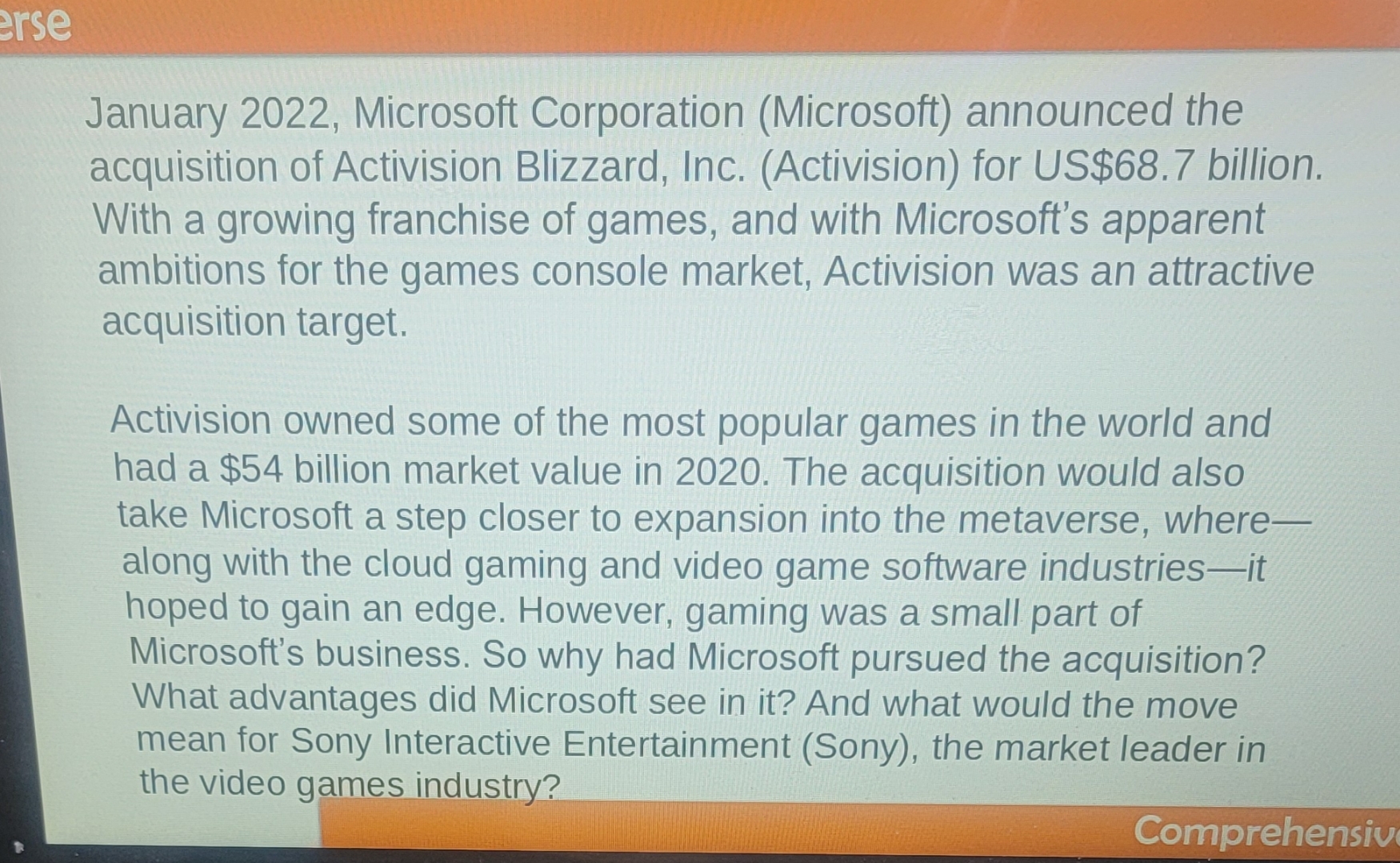 verseJanuary 2022, ﻿Microsoft Corporation (Microsoft) | Chegg.com