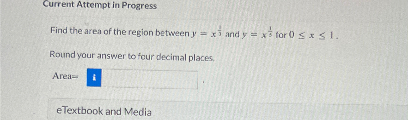 Solved Current Attempt in ProgressFind the area of the | Chegg.com