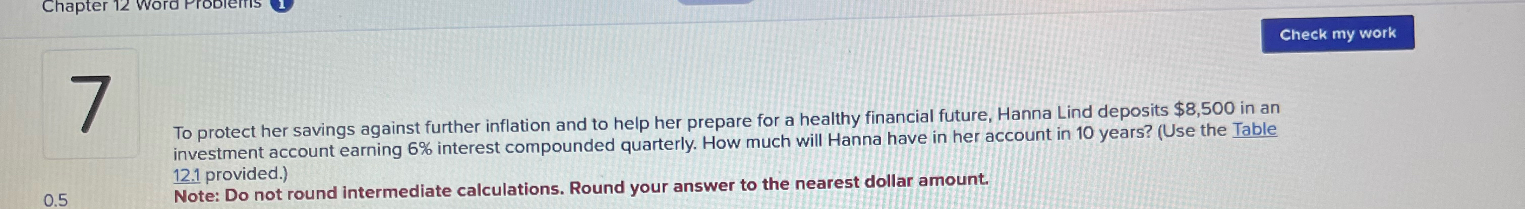 Solved Chapter 12 ﻿Word Probiemis7To protect her savings | Chegg.com