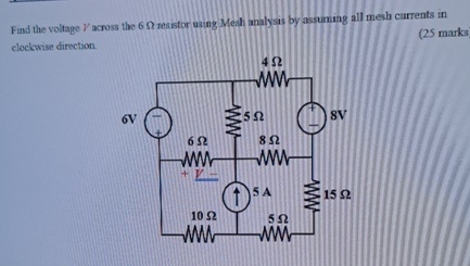 Solved Find the voltage V ﻿across the 6Ω ﻿resistor using | Chegg.com