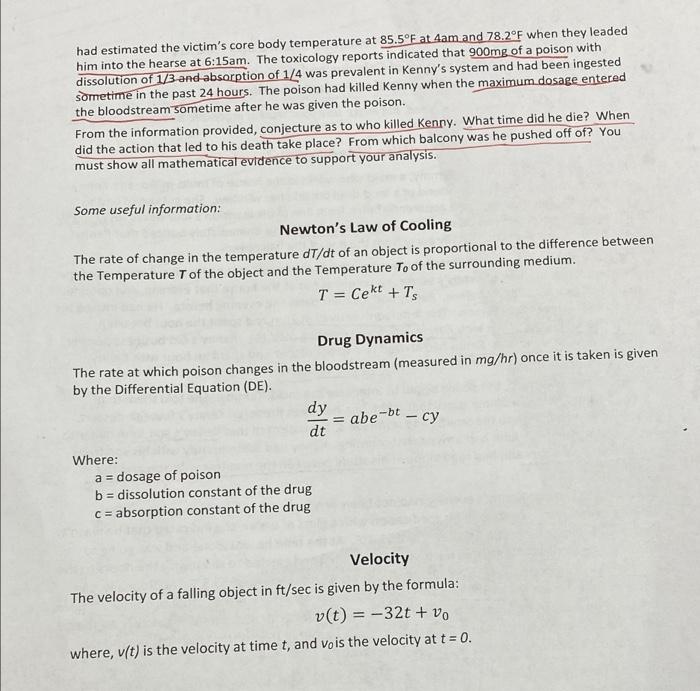 Who Killed Kenny? At 2:45am on a night in 2006, | Chegg.com