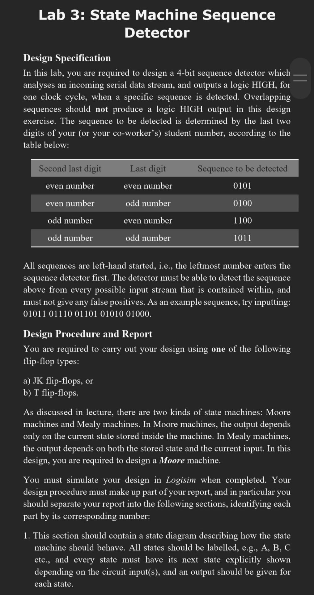 Solved Detector Design Specification In this lab, you are | Chegg.com