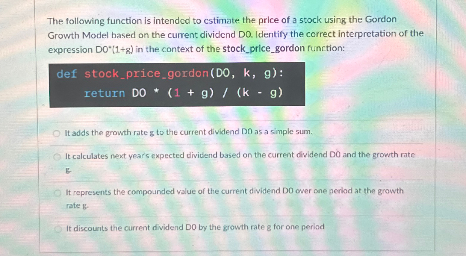 Solved The following function is intended to estimate the | Chegg.com