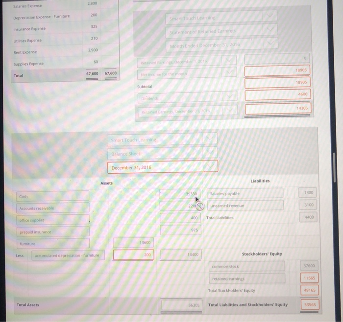 PART 8: Prepare Financial Statements Prepare the | Chegg.com