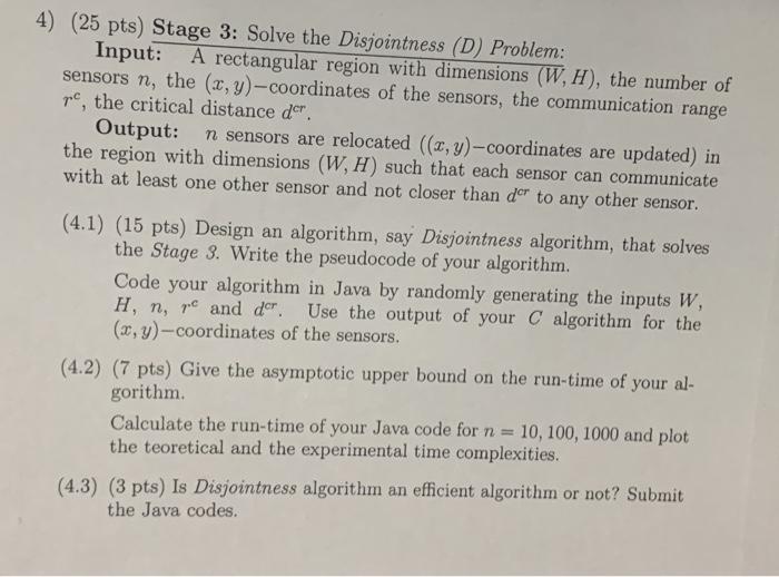 4) (25 pts) Stage 3: Solve the Disjointness (D) | Chegg.com