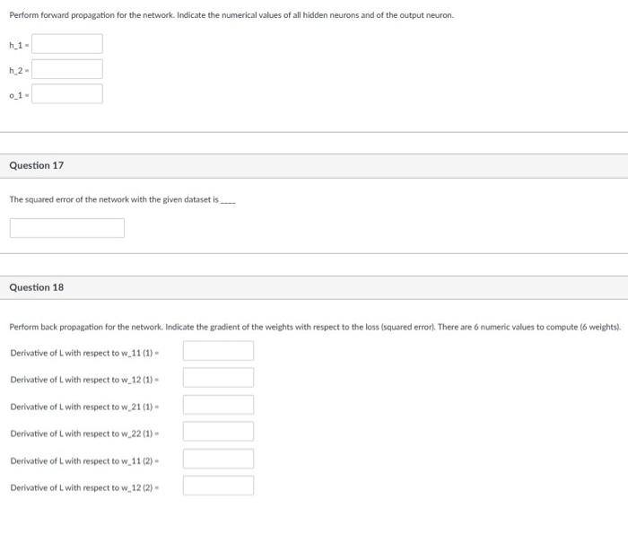 Solved Given the neural network below: Assume that the | Chegg.com