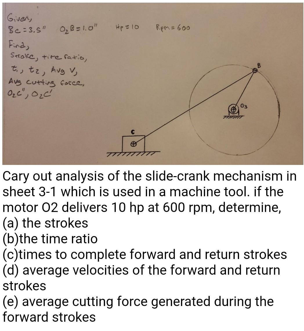 Solved O, B=1.0" Hp = 10 Rpm = 600 Given, Be=3.5" Find, | Chegg.com