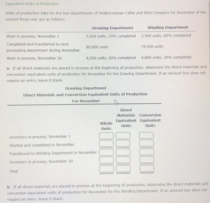 Solved Equivalent Units of Production Units of production | Chegg.com