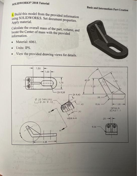 Solved SOLIDWORKS 2018 Tutorial Basic and Intermediate Part | Chegg.com