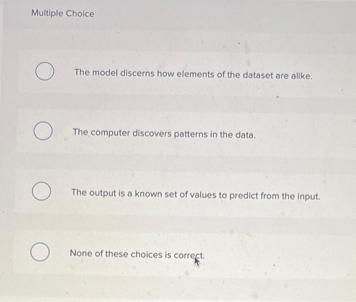 Solved Multiple Choice The model discerns how elements of | Chegg.com
