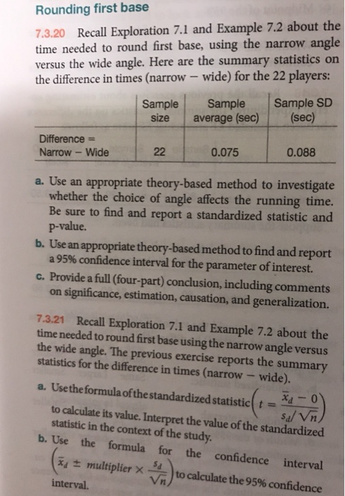 Solved Rounding first base 7.3.20 Recall Exploration 7.1 and | Chegg.com