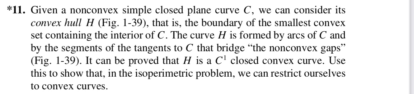 *11. ﻿Given a nonconvex simple closed plane curve C, | Chegg.com
