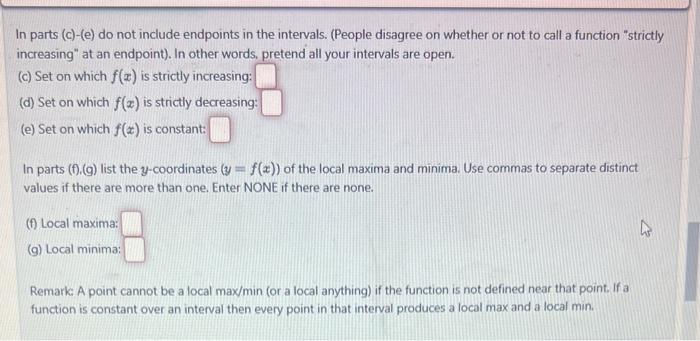 Solved In parts (c)-(e) do not include endpoints in the | Chegg.com