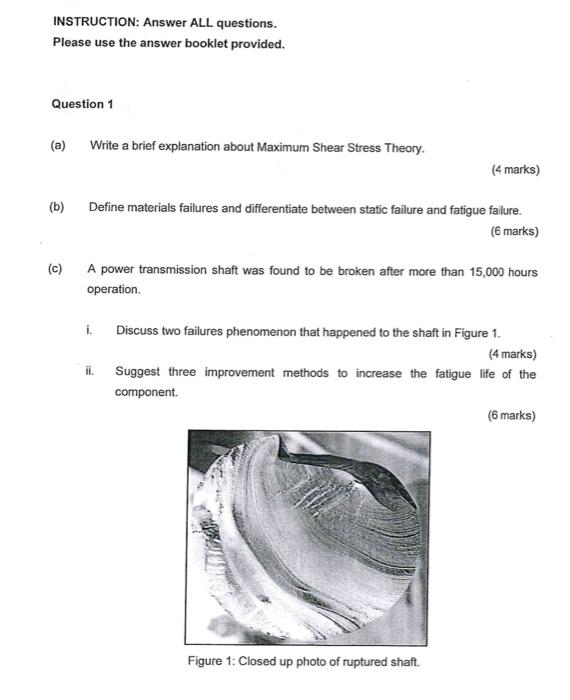 Solved INSTRUCTION: Answer ALL questions. Please use the | Chegg.com