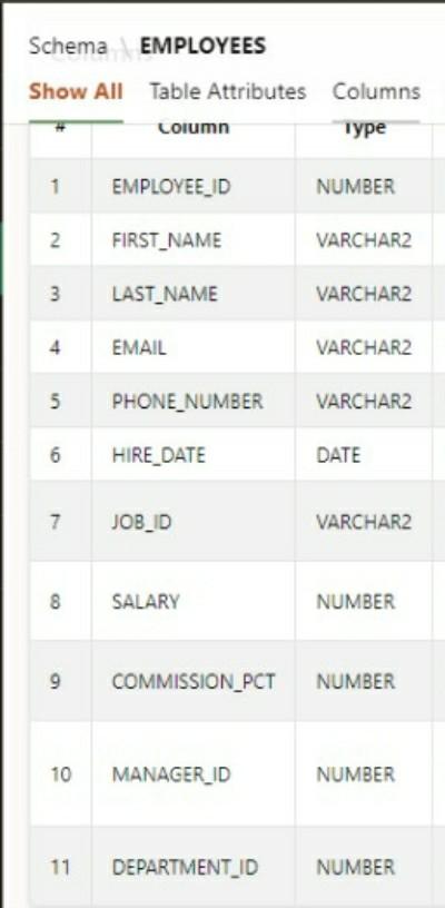 Solved Schema EMPLOYEES Show All Table Attributes Columns | Chegg.com