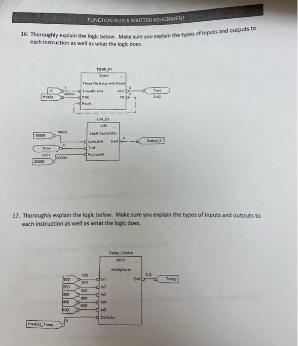 16. Thoroughly explain the logic below. Make sure you | Chegg.com