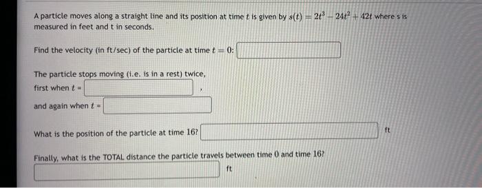 Solved A particle moves along a straight line and its | Chegg.com