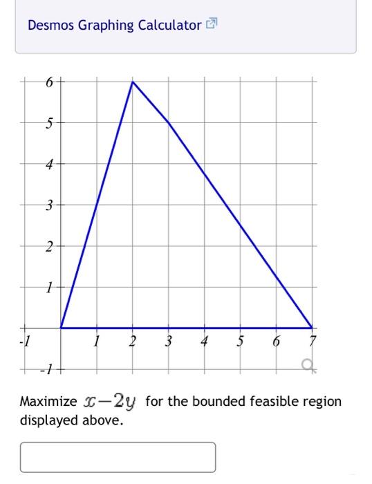 Solved Desmos Graphing Calculator 줏 Maximize X−2y For The