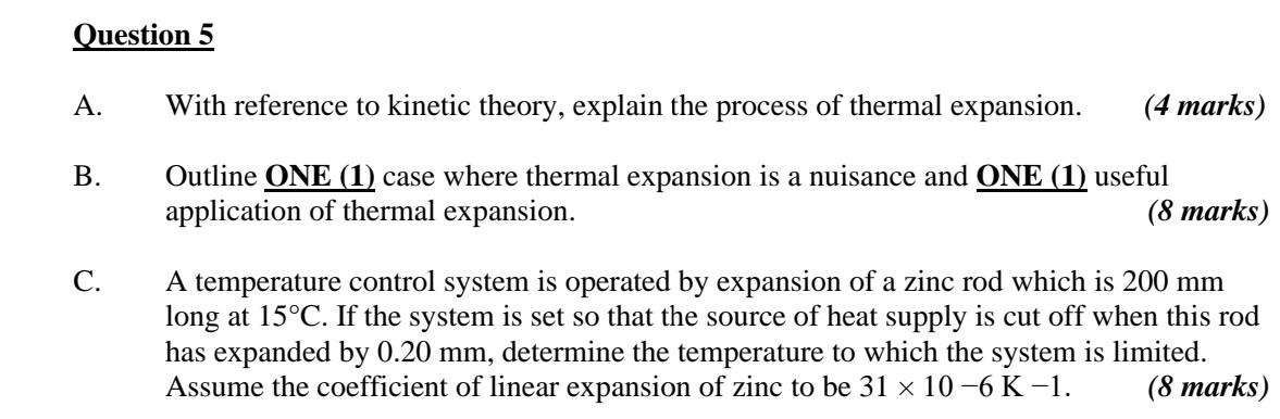 Solved Question 5 A. With reference to kinetic theory, | Chegg.com