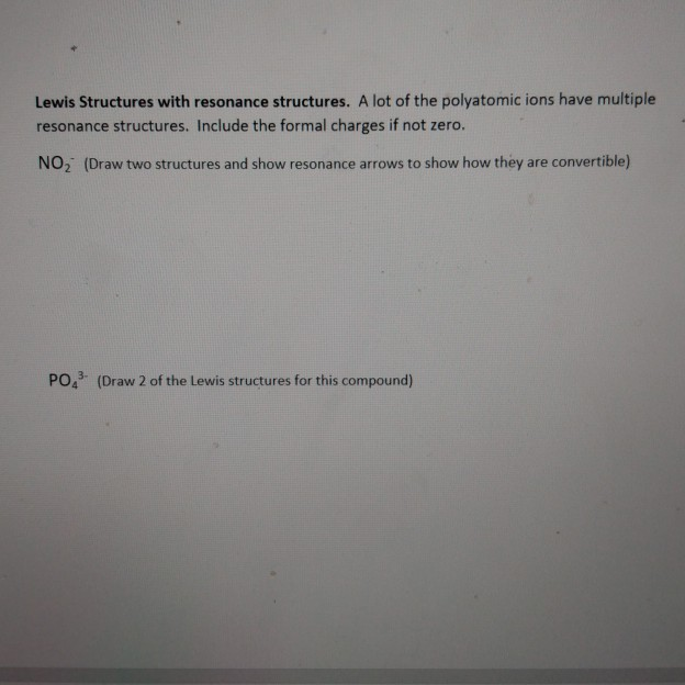 Solved Lewis Structures with resonance structures. A lot of | Chegg.com