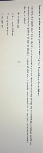 Solved In general, at what age should you start addressing | Chegg.com