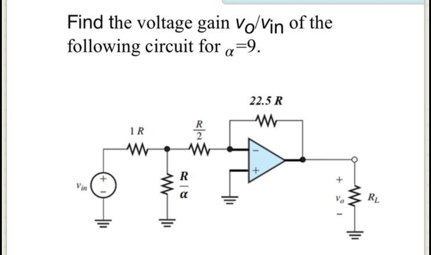 Solved Find the voltage gain vOvin ﻿of the following | Chegg.com