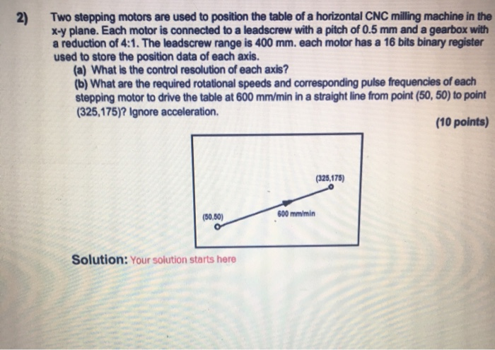 Solved 2) Two stepping motors are used to position the table | Chegg.com